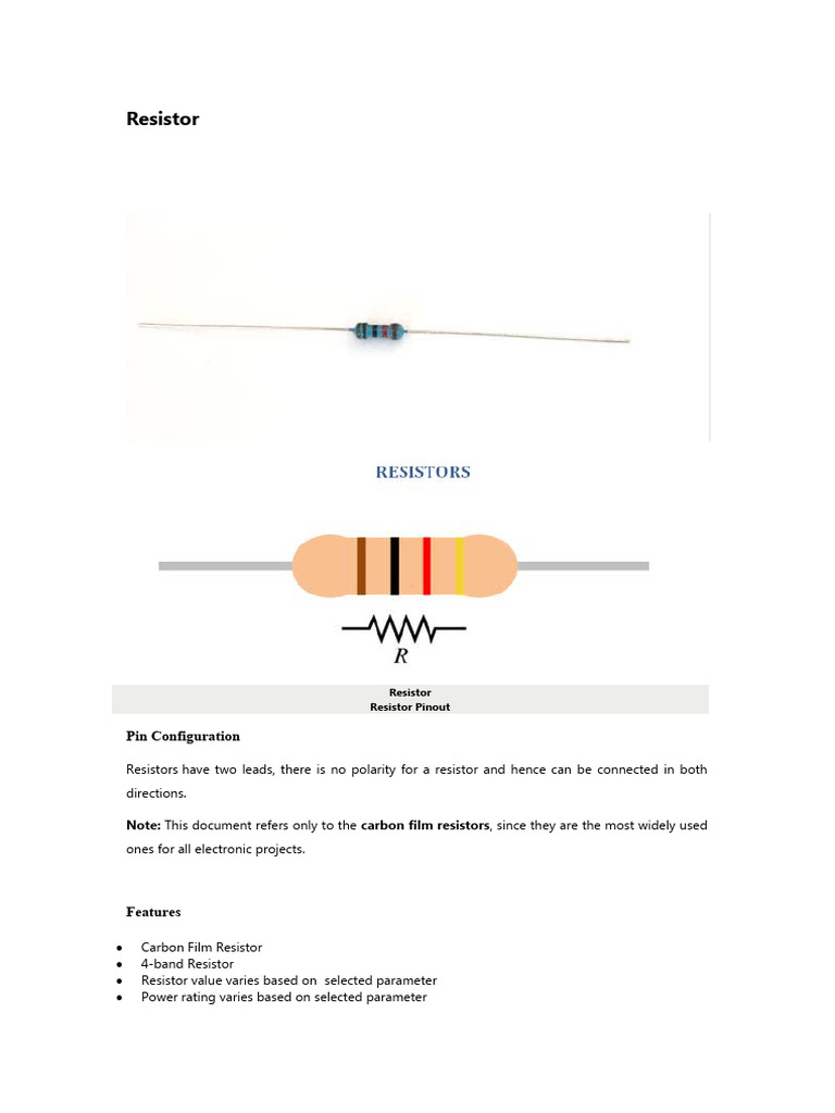Resistor | PDF | Resistor | Electrical Resistance And Conductance