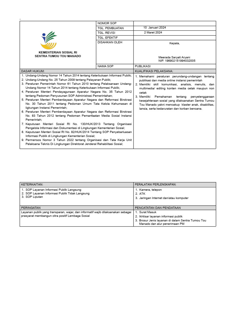 Sop Publikasi | PDF | Komputer