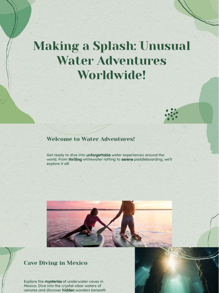 Slidesgo Making A Splash Unusual Water Adventures Worldwide ...