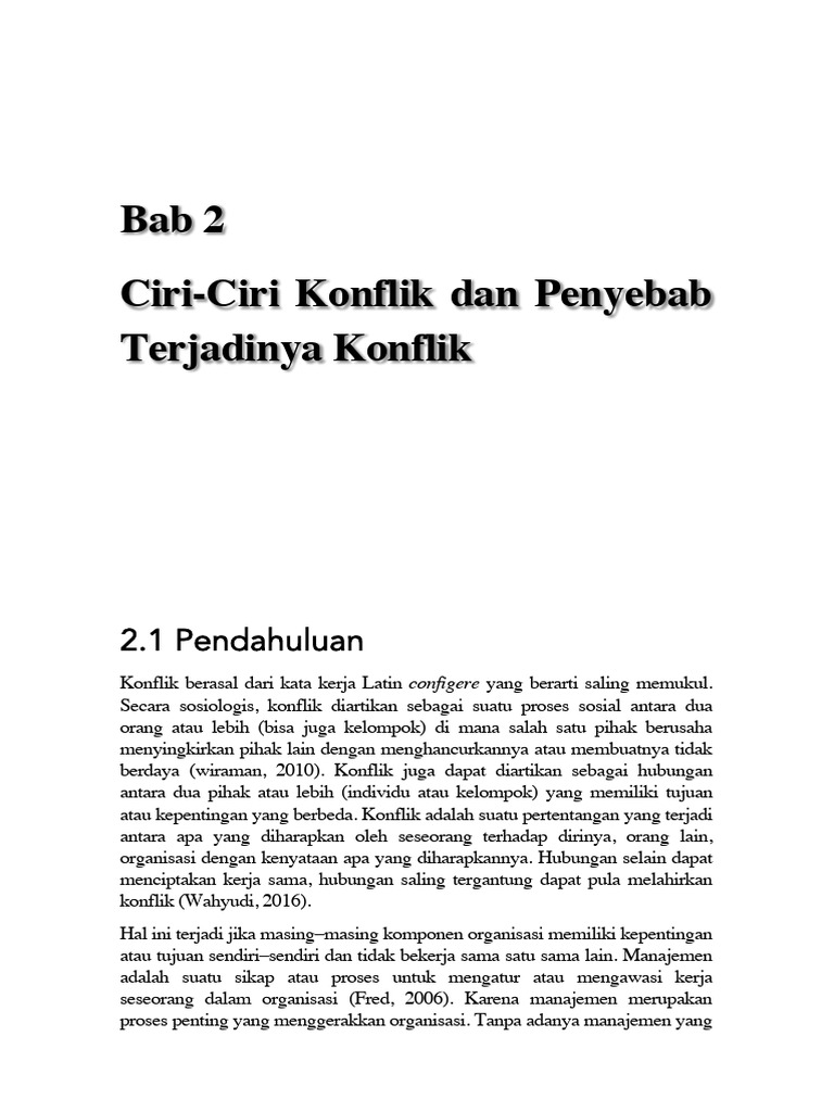 Ciri-Ciri Dan Penyebab Terjadinya Konflik - 240504 - 195746 | PDF