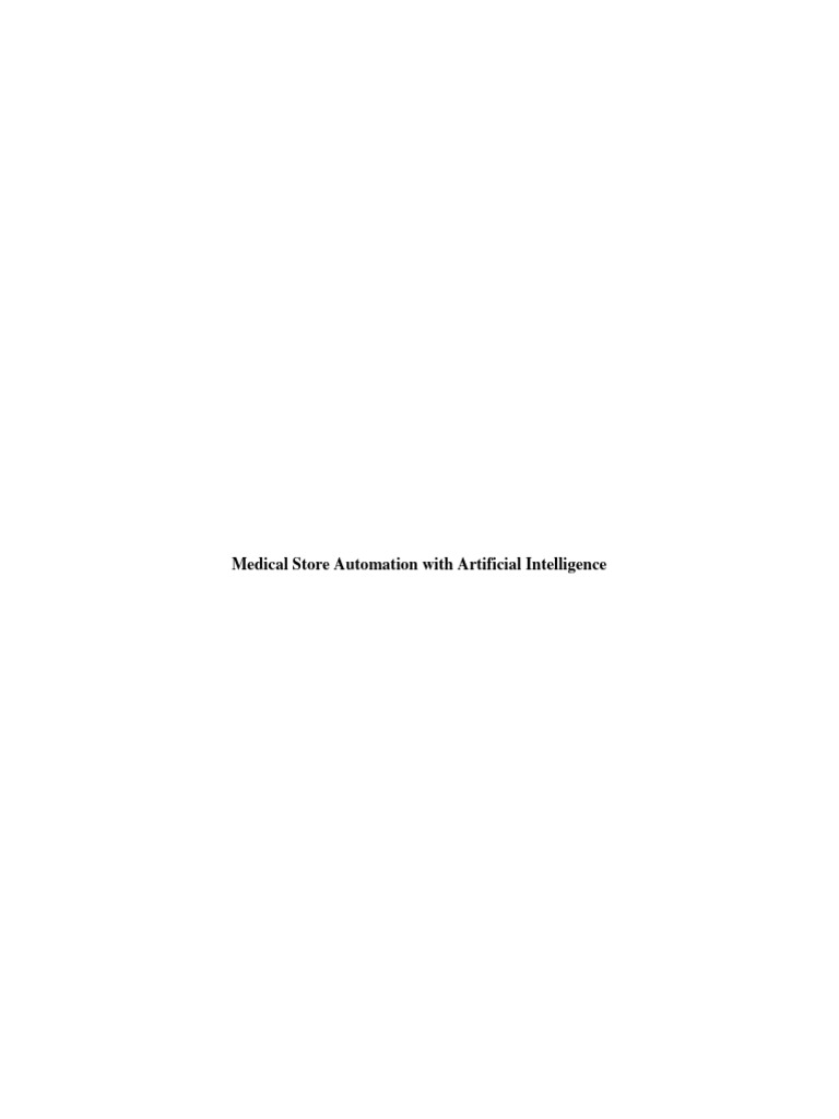 AI-Driven Medical Store Automation | PDF | Pharmacy | Automation
