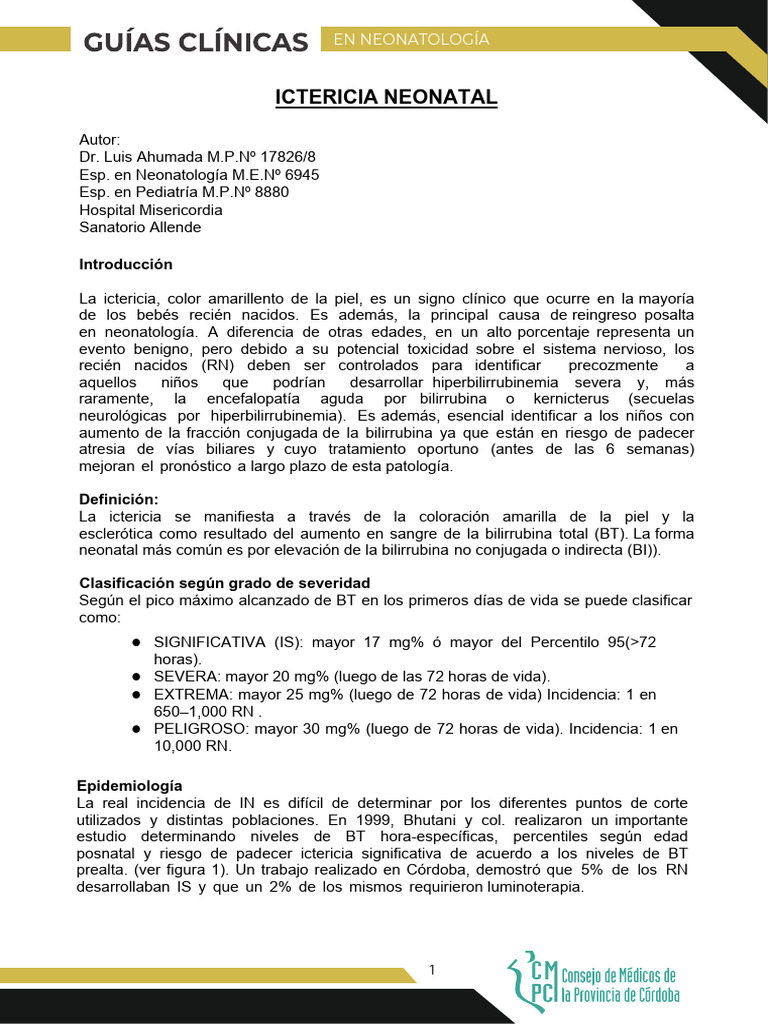 Ictericia neonatal | PDF | Especialidades Medicas | Medicina CLINICA