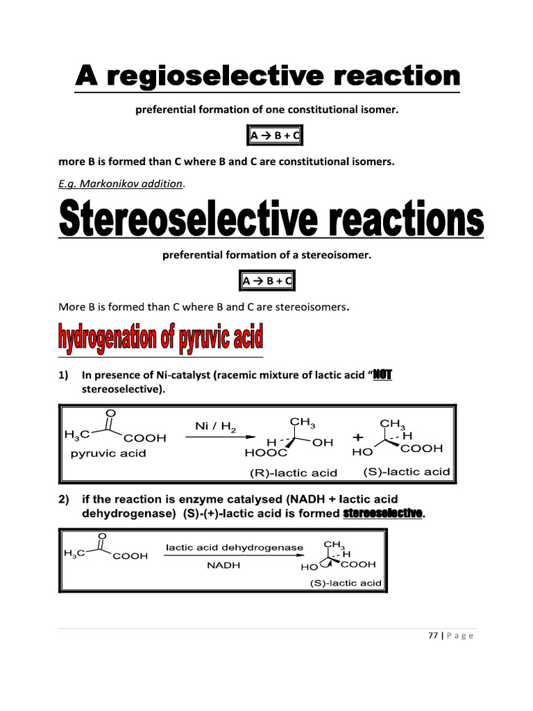 Stereo Chemistry Reactions | PDF