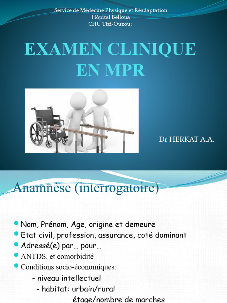25-Td. Ext. Examen Clinique en MPR | PDF | Aphasie | Système nerveux