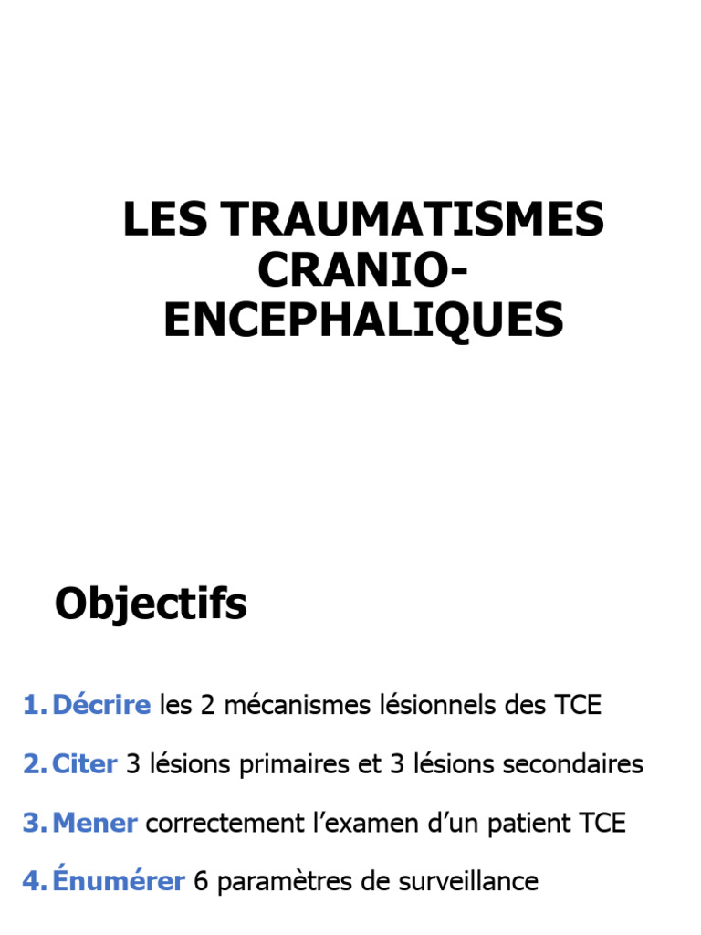 Classification des traumatismes crâniens | PDF | Traumatisme crânien | Blessure