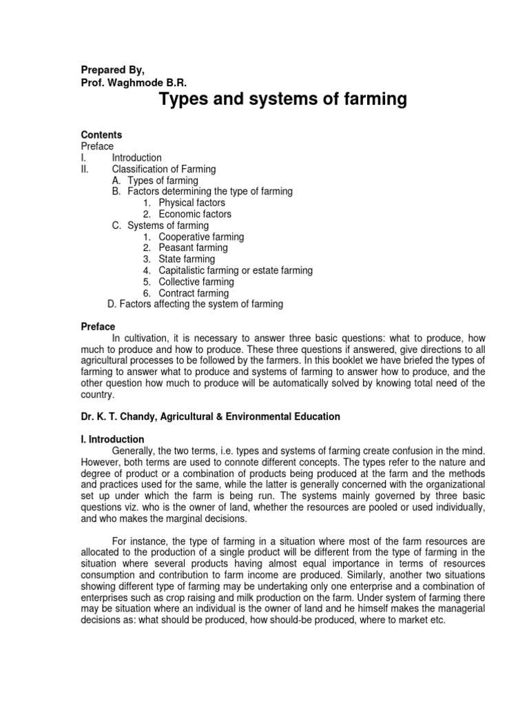 Types and Systems of Farming-489 | PDF | Agriculture | Cooperative