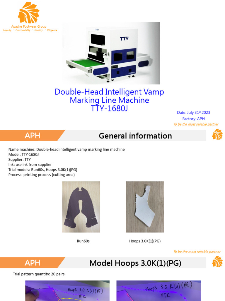 Marking Machine - TTY-1680J - Trial Report - V3 | PDF