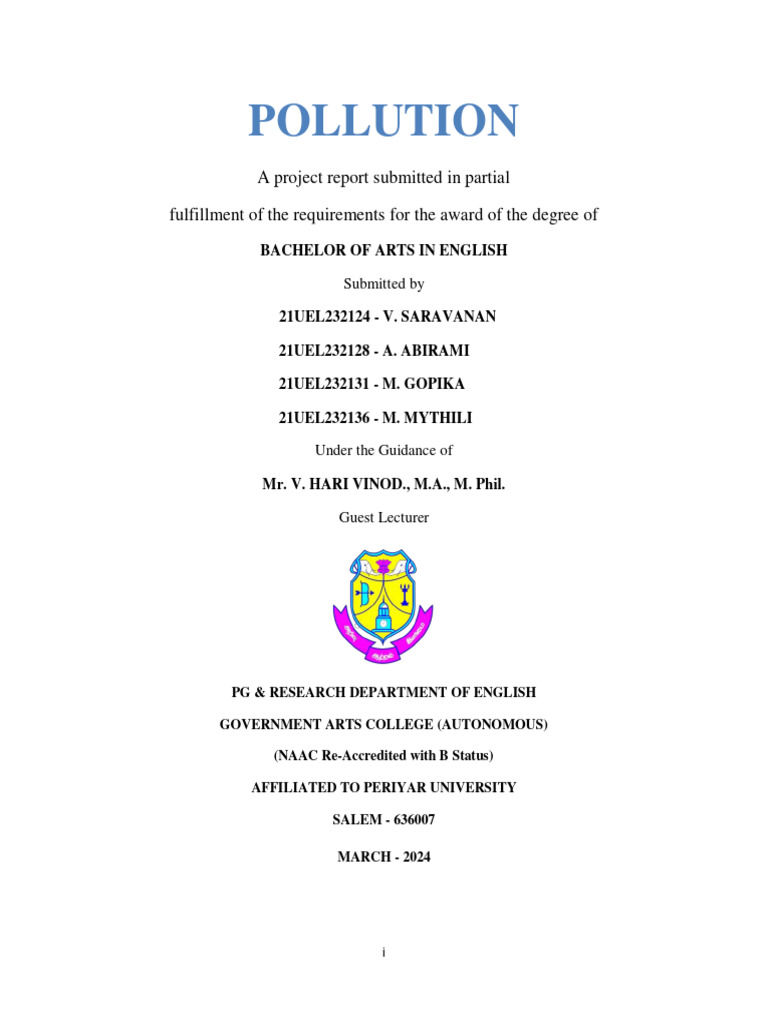 Pollution Front Page-1 | PDF