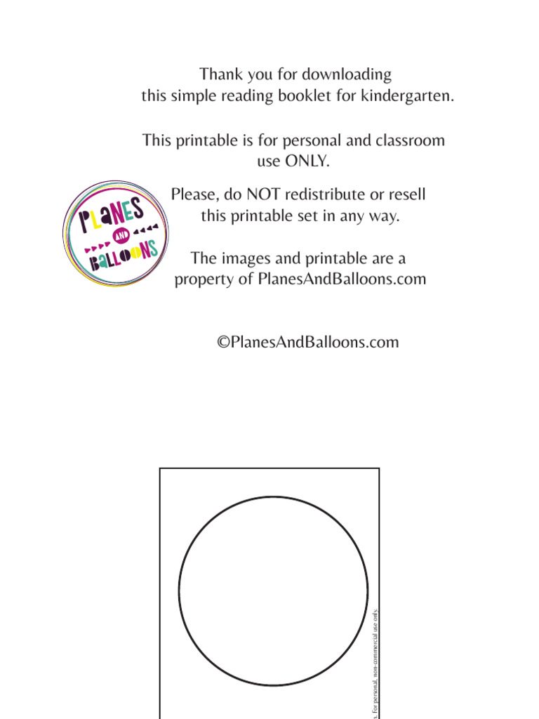 Simple Reading Booklet for Kindergarten | PDF