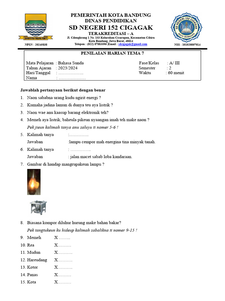 PH B.sunda Tema 7 Kelas 3 | PDF