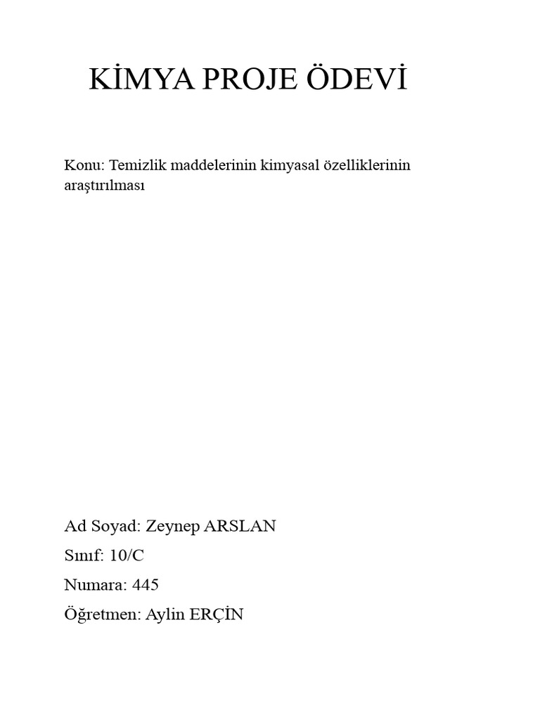 Kimya Proje | PDF