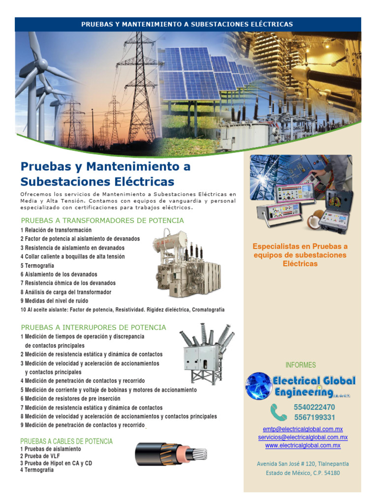 EGE - Mantenimiento A Subestaciones Electricas | PDF | Aislador (Electricidad) | Transformador