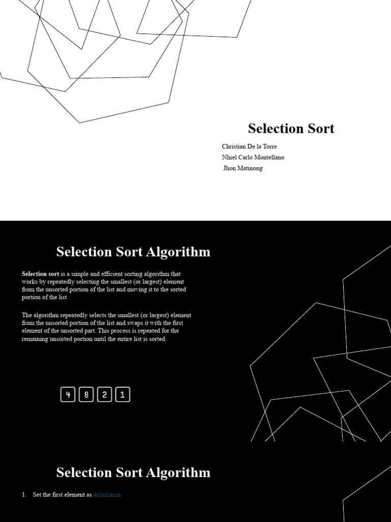 Selection Sort Presentation | PDF | Algorithms And Data Structures ...