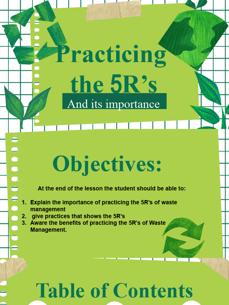 Practicing the 5r's | PDF | Waste | Municipal Solid Waste