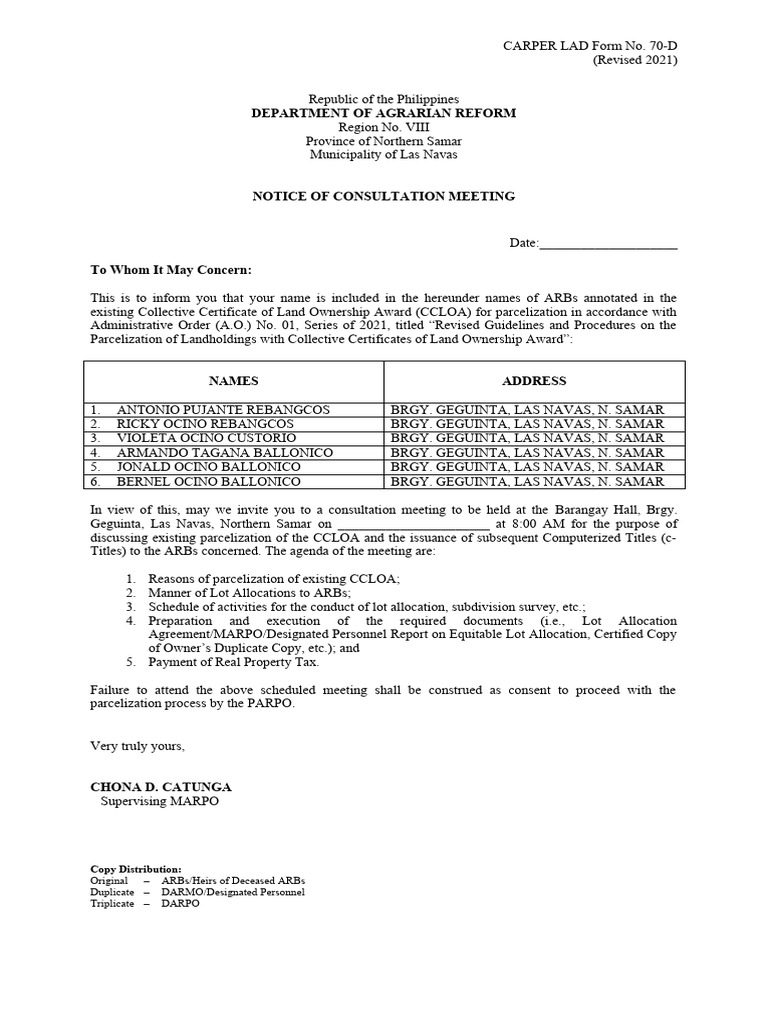 Consultation Meeting Notice for ARBs | PDF | Law And Economics | Government