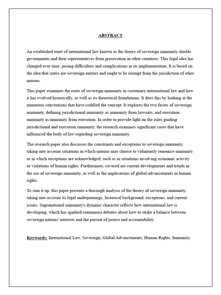 Evolution and Impact of Sovereign Immunity | PDF | Sovereign Immunity ...