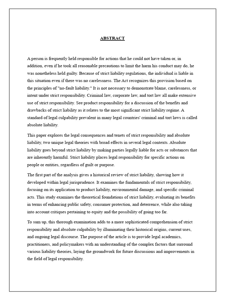 Strict vs. Absolute Liability Explained | PDF | Legal Liability | Tort