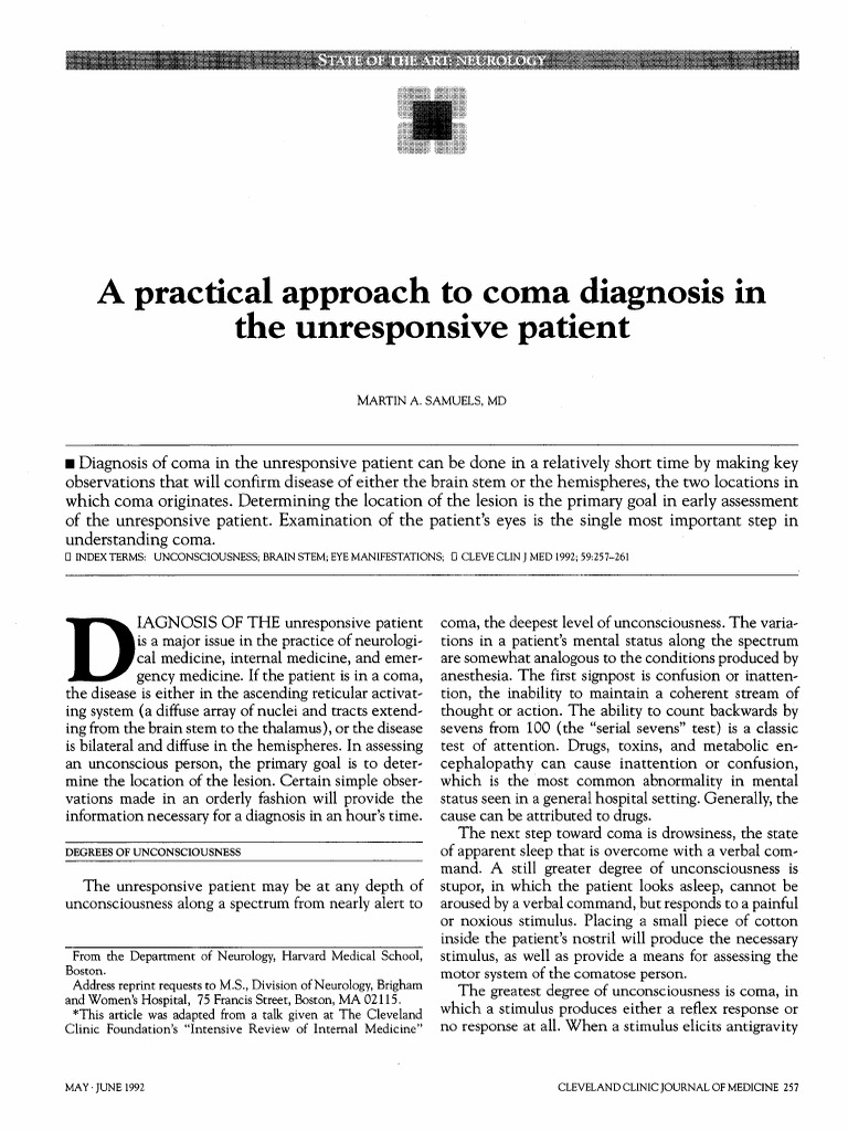 Comatose Patient III | PDF | Coma | Medicine