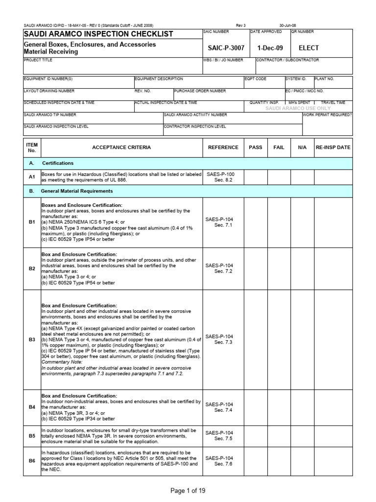 SAIC-P-3007 Rev 3 | PDF | Electrical Engineering | Building Materials