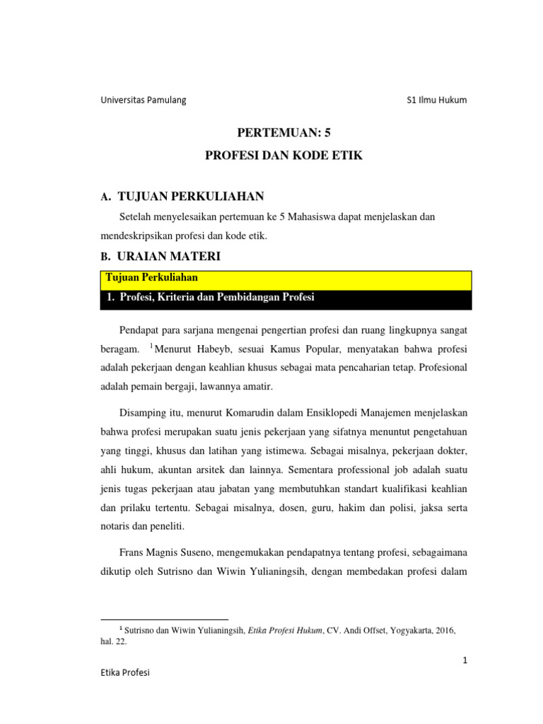 Modul Pert. 5 Etika Profesi | PDF