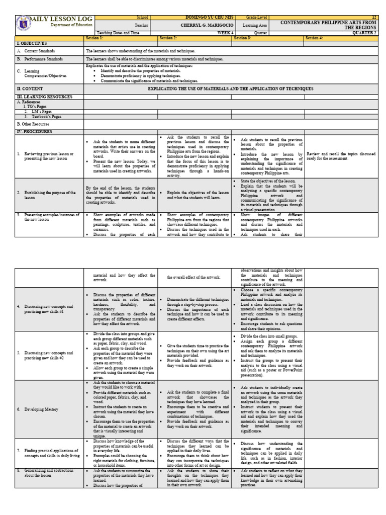 Cpar Q2 Week4 | PDF | Design | Learning