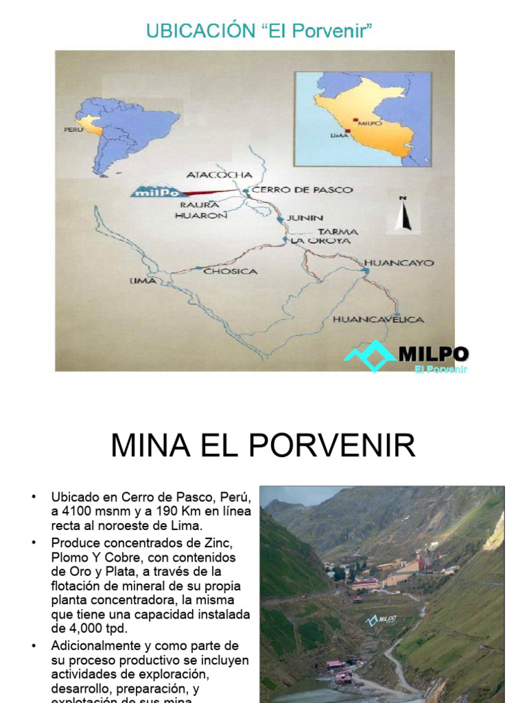 Presentación visita Milpo Porvenir1 | PDF | Minería | Perforación