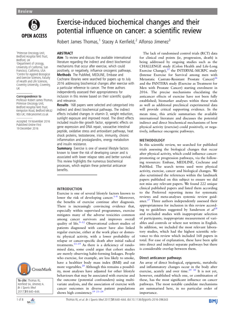 Biochem Effect of Exercise | PDF | Vitamin D | Reactive Oxygen Species