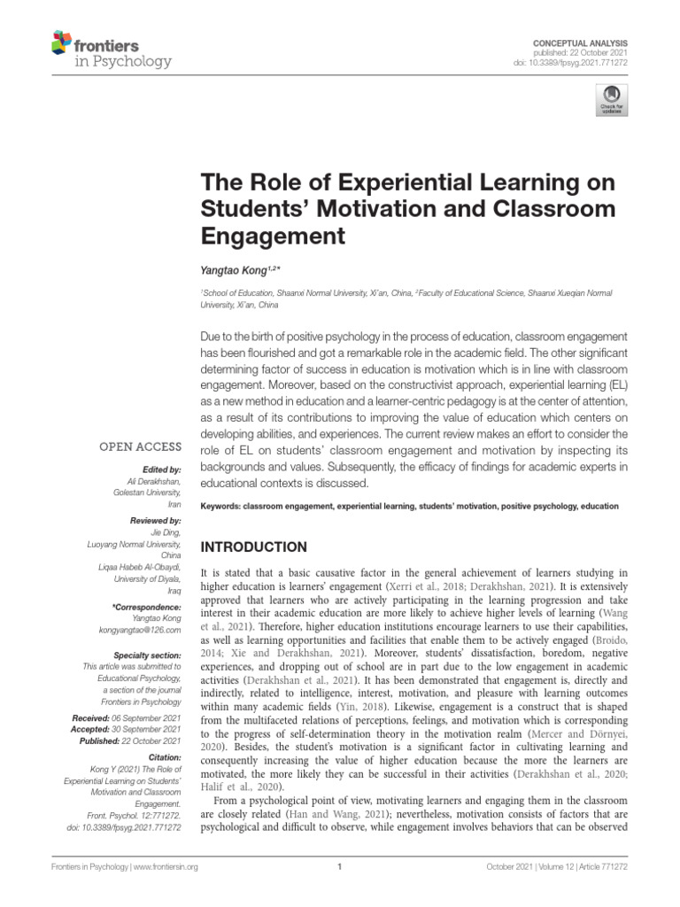 Experiental Learning Pdf Learning Motivational