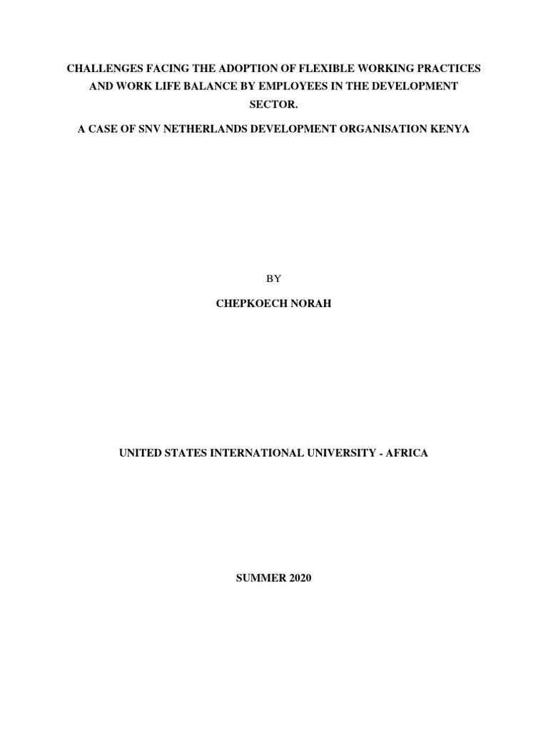 Chepkoech Norah MOD 2020 | PDF | Employment | Non Governmental Organization