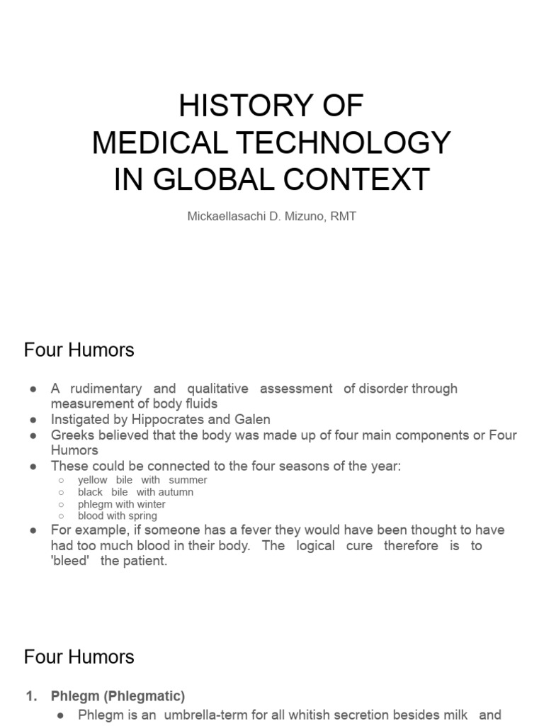 History of Medical Technology Global Context | PDF | Medicine | Medical ...