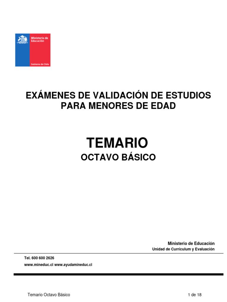 TEMARIO - 8° Básico | PDF | Temperatura | Números