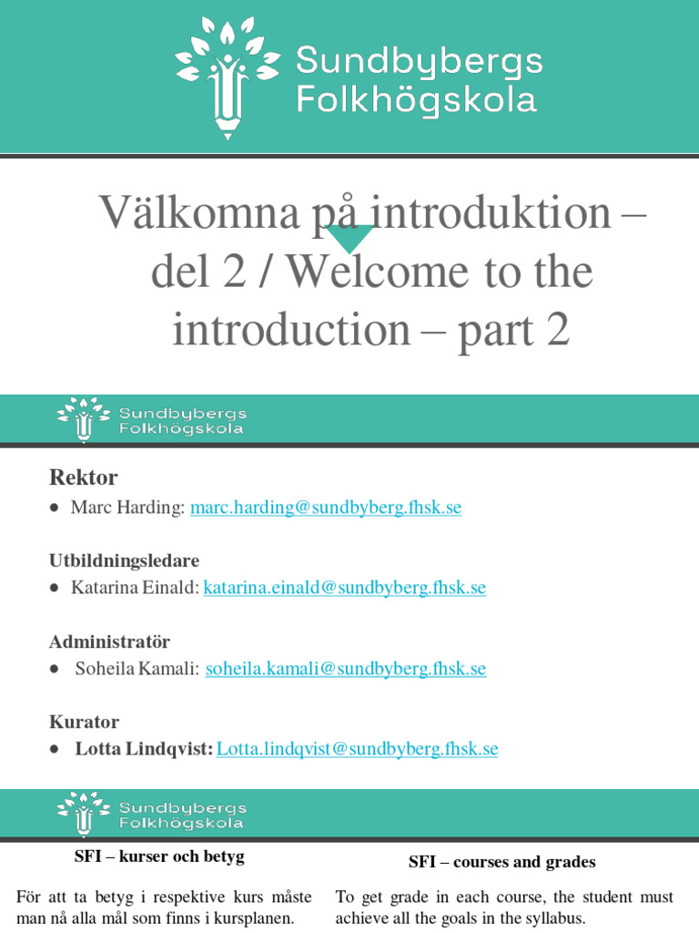 Introduktion Del 2 | PDF