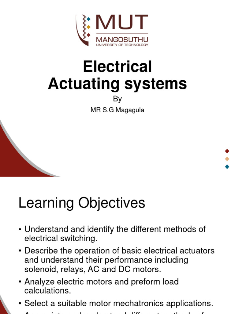 05 Electrical Actuating Systems | Download Free PDF | Electric Motor ...