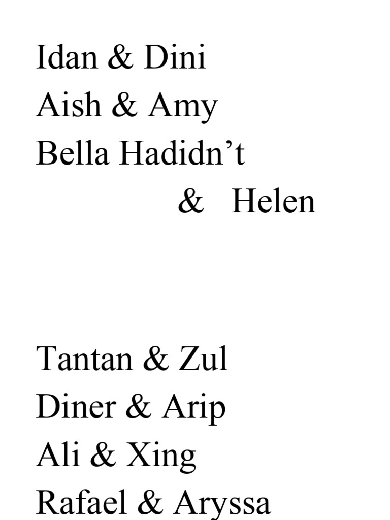 Unique Pairings and Names List | PDF