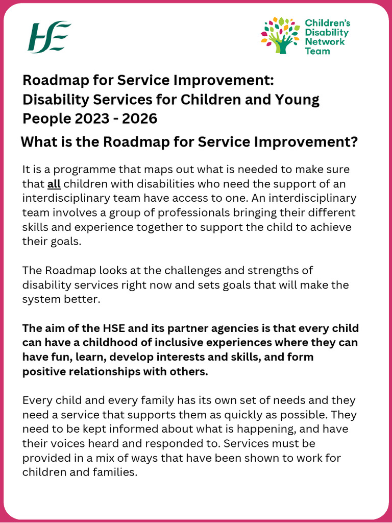 Roadmap For Service Improvement Brief Overview | PDF | Physical Therapy ...