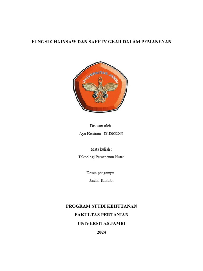 Fungsi Chainsaw dan APD Pemanenan | PDF