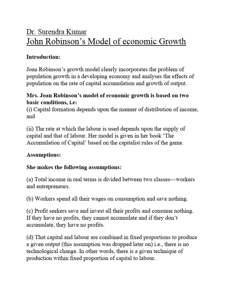 1210830238model of Economic Growth of John Robinson - MA (Sem-IV ...