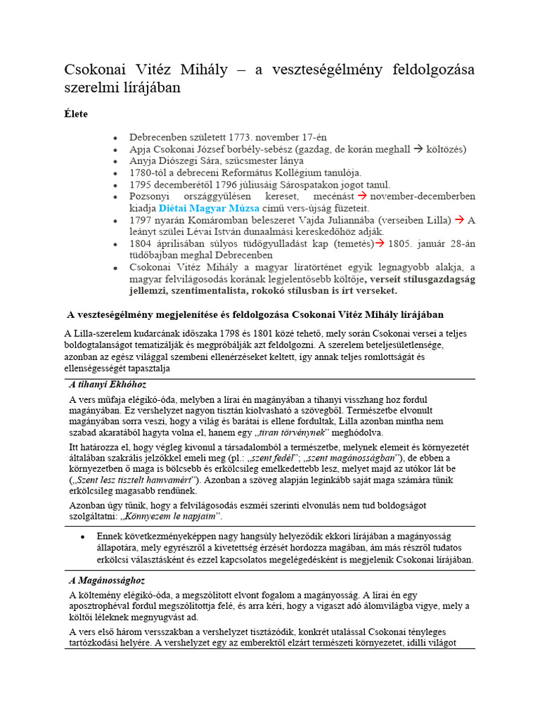Csokonai Vitéz Mihály | PDF