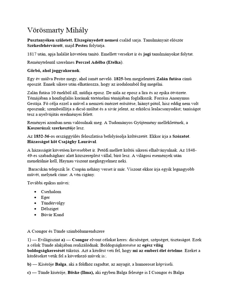 Vörösmarty Mihály | PDF
