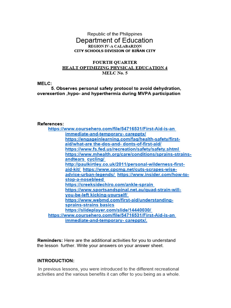 ADM MIL SHS Module 8 6 Reviewed Nov 26 Sir Yujin | Download Free PDF | First Aid | Burn