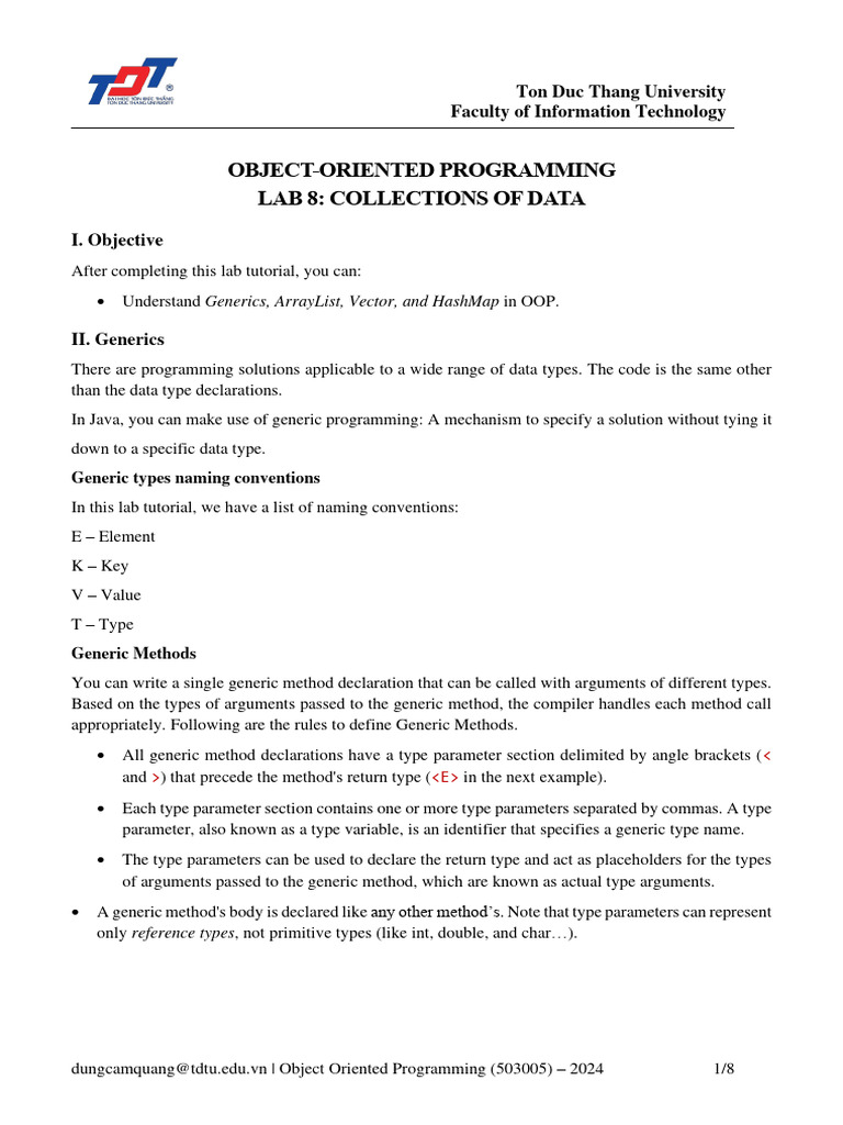 Lab 8 Pdf Method Computer Programming Parameter Computer Programming