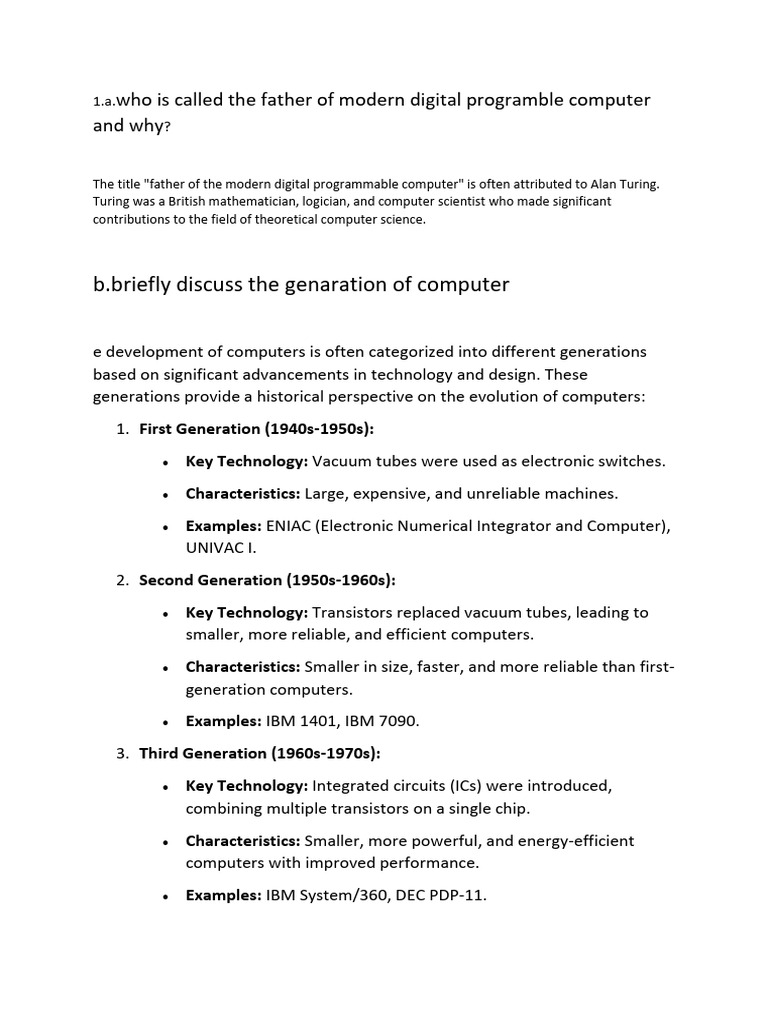Introduction To Computer | PDF | Computer Data Storage | Central Processing Unit