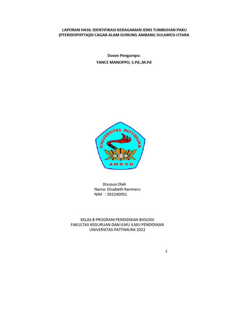 Keragaman Tumbuhan Paku di Gunung Ambang | PDF | Kesehatan Holistik