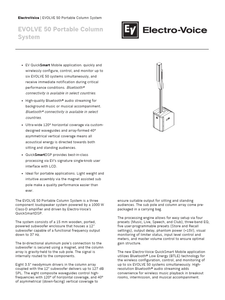 EVOLVE 50 Datasheet | PDF | Audio Engineering | Electronic Engineering
