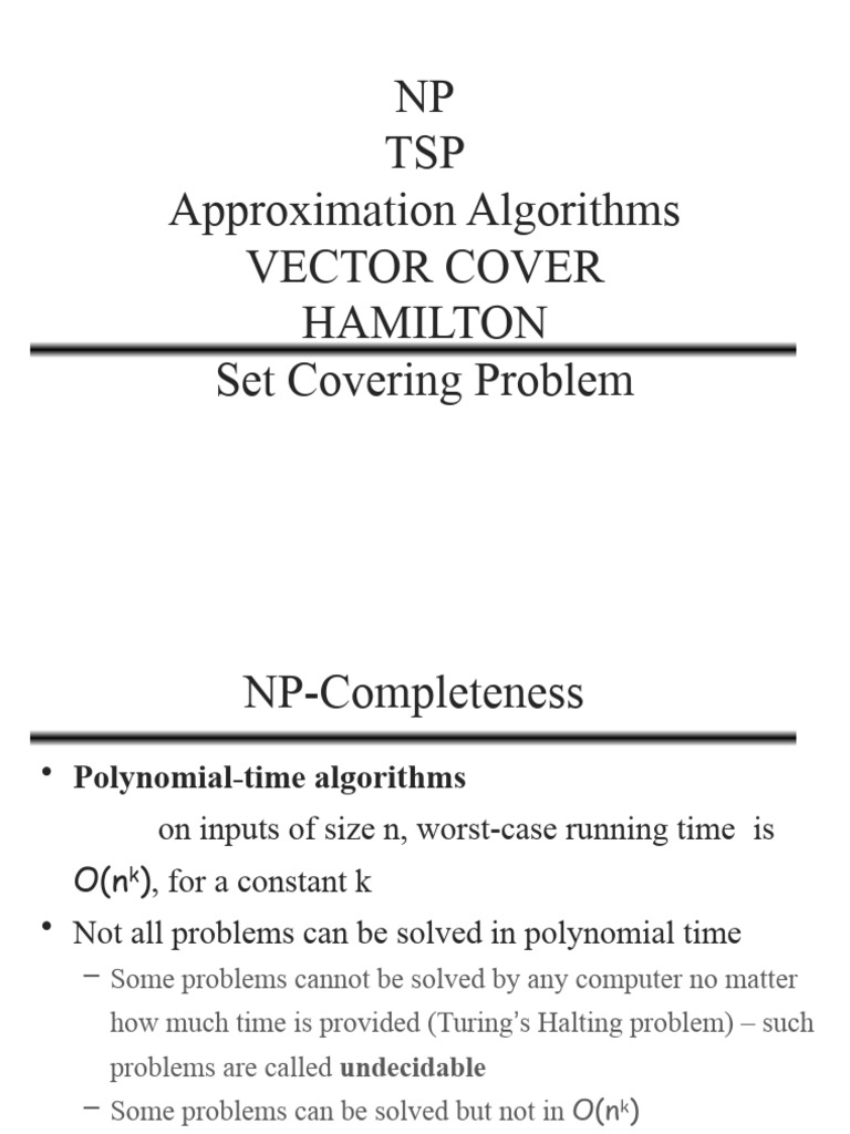 Lecture26 Number Theoretic Algorithms Np Vectcov Hamilt Pdf Computational Complexity