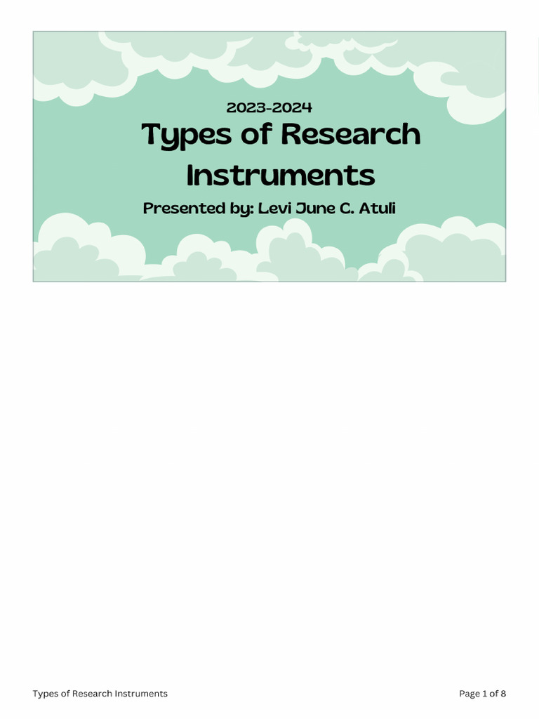 Types of Research Instruments 20240411 144052 0000 | PDF