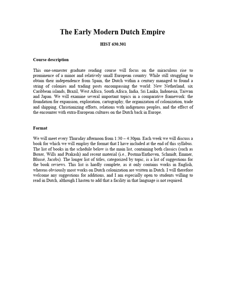 Rise of the Early Modern Dutch Empire | PDF | Netherlands | Atlantic ...