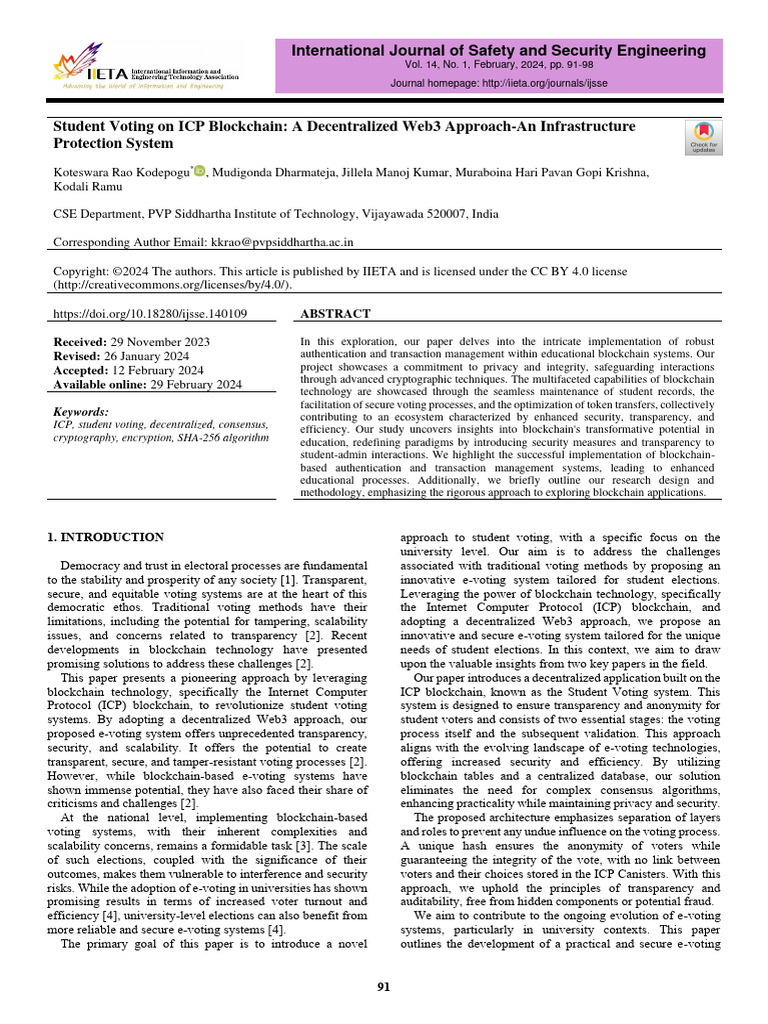 Student Voting On ICP Blockchain | Download Free PDF | Electronic Voting | Computer Security