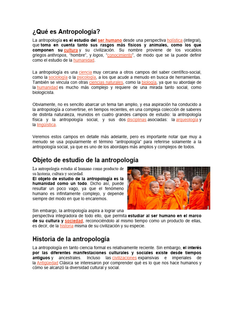 Qué Es Antropología | PDF | Antropología | Humano