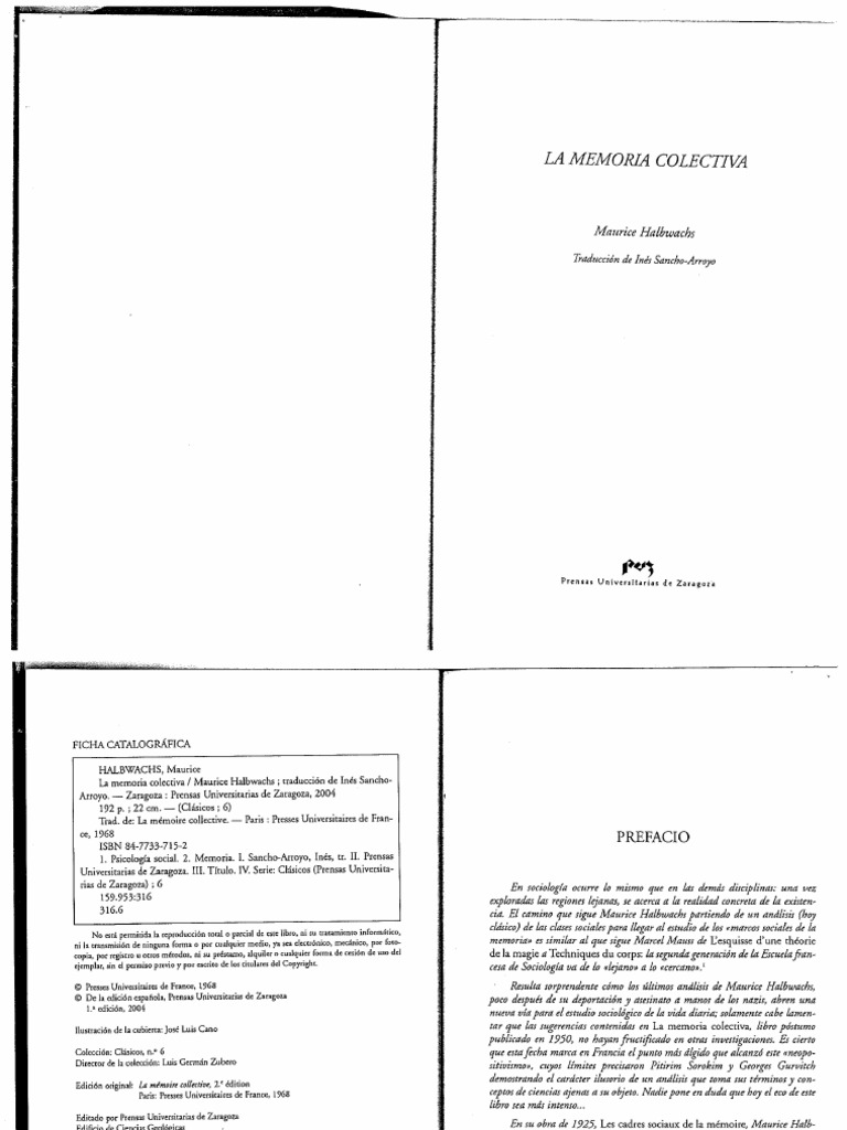 HALBWACHS-Memória Coletiva | PDF